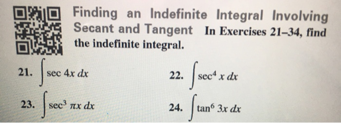 Solved D O Finding an Indefinite Integral Involving Secant | Chegg.com