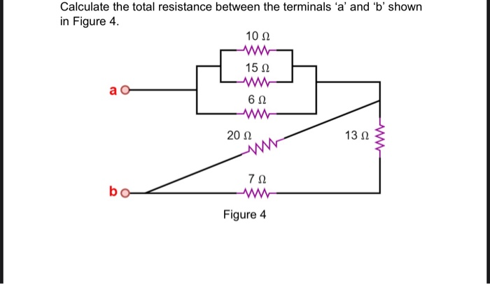Solved Calculate the total resistance between the terminals | Chegg.com