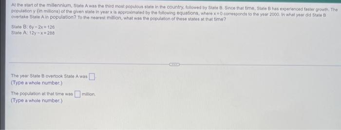 Solved At the start of the millennium, State Awas the third | Chegg.com