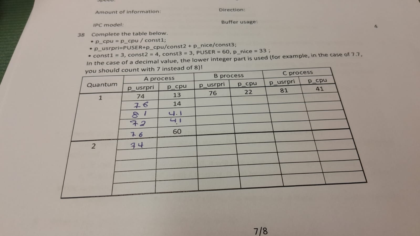 Solved Amount of information:IPC model:Direction:Buffer | Chegg.com