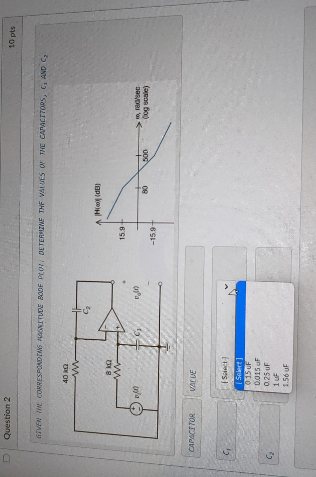 Solved Question 2 GIVEN THE CORRESPONDING MAGNITUDE BODE | Chegg.com