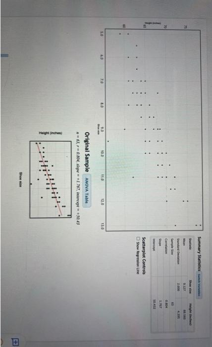 Solved Summary Statistics Scatterplot Controls Show Arvenion | Chegg.com