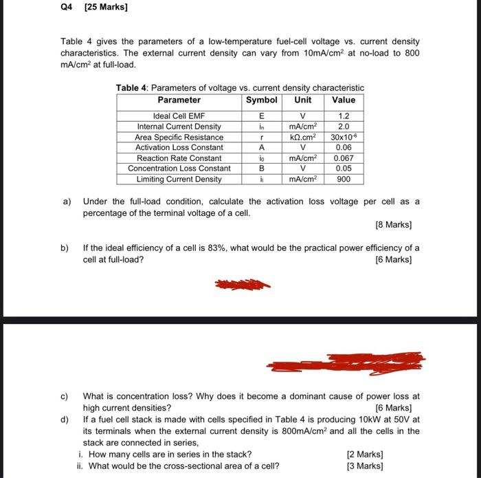 Solved Table 4 gives the parameters of a low-temperature | Chegg.com