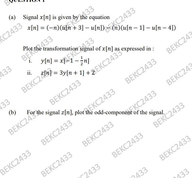 Solved (a) Signal x[n] is given equation + 3] - x [ n])n | Chegg.com