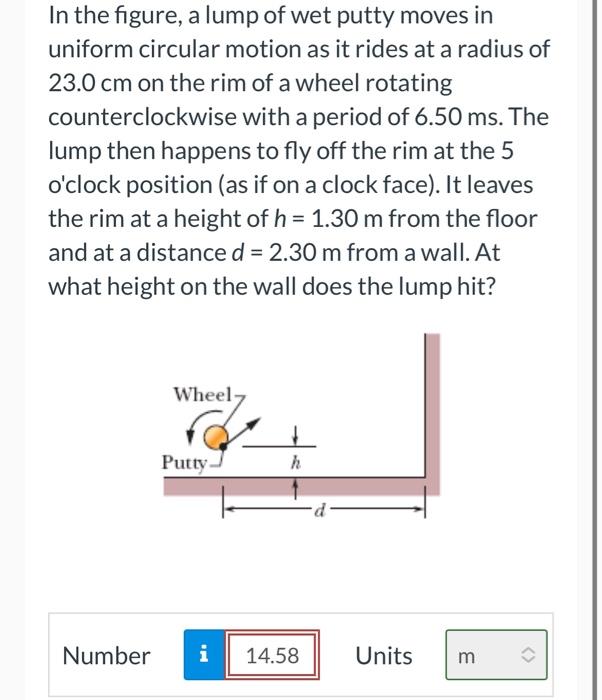 Solved In the figure, a lump of wet putty moves in uniform | Chegg.com