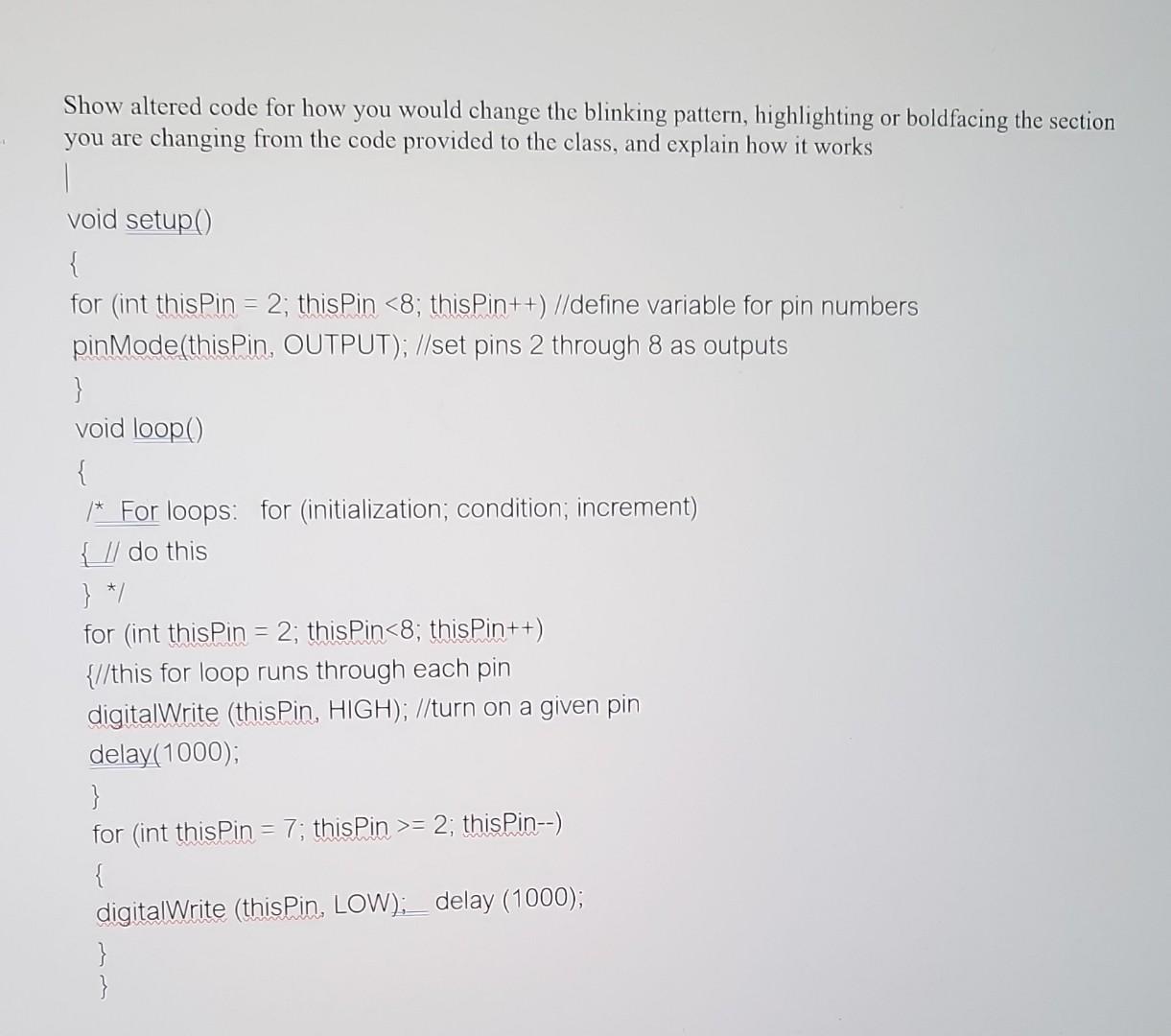 Solved Show altered code for how you would change the | Chegg.com