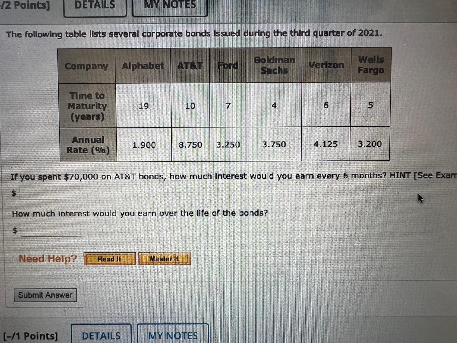 Solved The following table lists several corporate bonds | Chegg.com