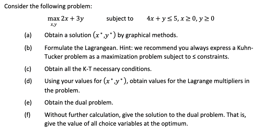 Solved Consider the following problem:maxx,y2x+3y, ﻿subject | Chegg.com