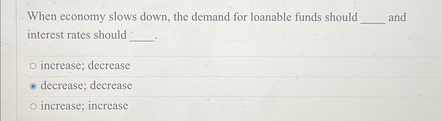 Solved When economy slows down, the demand for loanable | Chegg.com