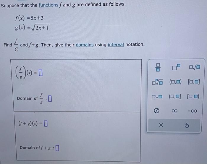 Solved Suppose that the functions f and g are defined as | Chegg.com