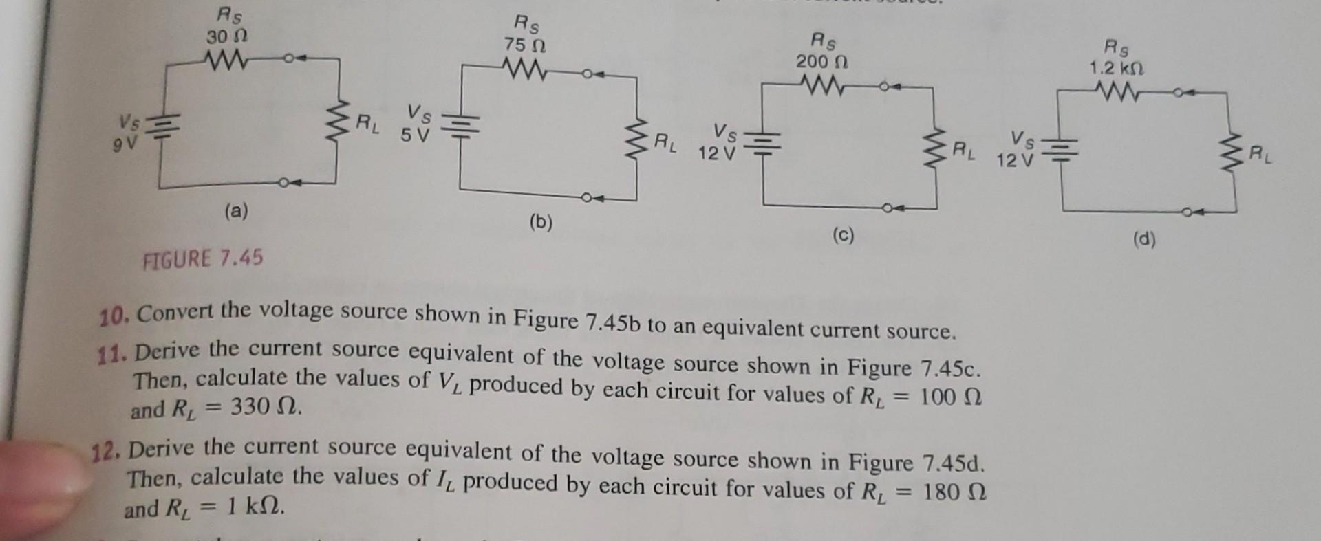 Solved FIGURE 7.44 8. Using a value of RL=2.2kΩ, determine | Chegg.com