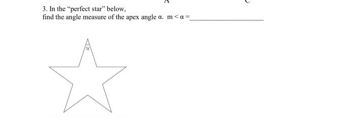 Solved 3. In the perfect star" below, find the angle measure | Chegg.com