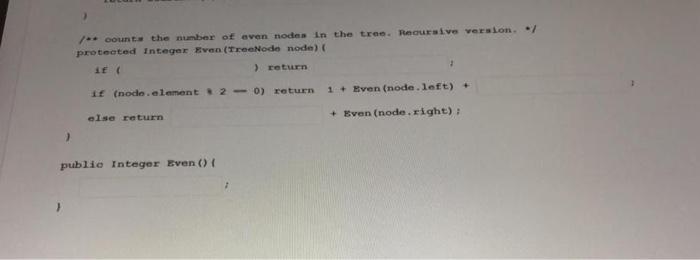 Solved Complete the below partial implementations of these | Chegg.com