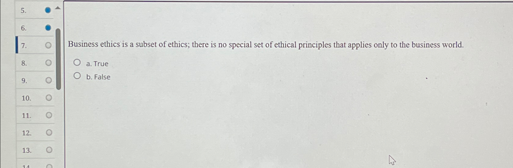 Solved Business ethics is a subset of ethics; there is no | Chegg.com