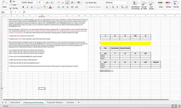 Solved Calibri (Body 11 A A Wrap Text General Paste X Cut | Chegg.com