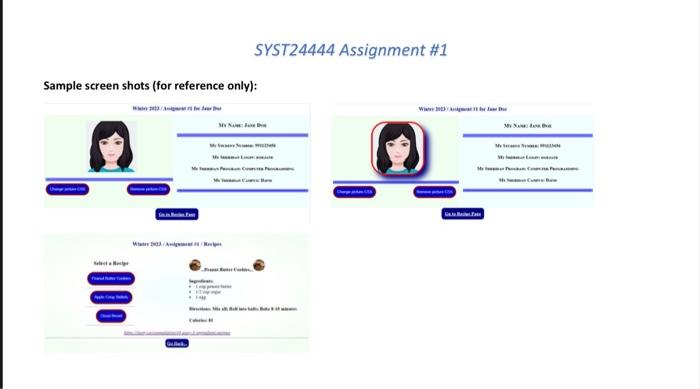 Solved SYST24444 Assignment \#1 Assignment \#1 (10\%) This | Chegg.com