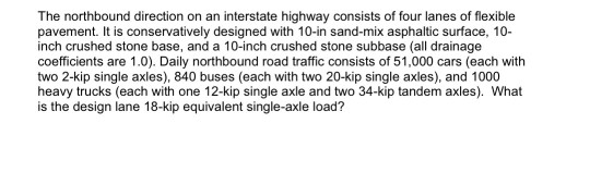 Solved The northbound direction on an interstate highway | Chegg.com