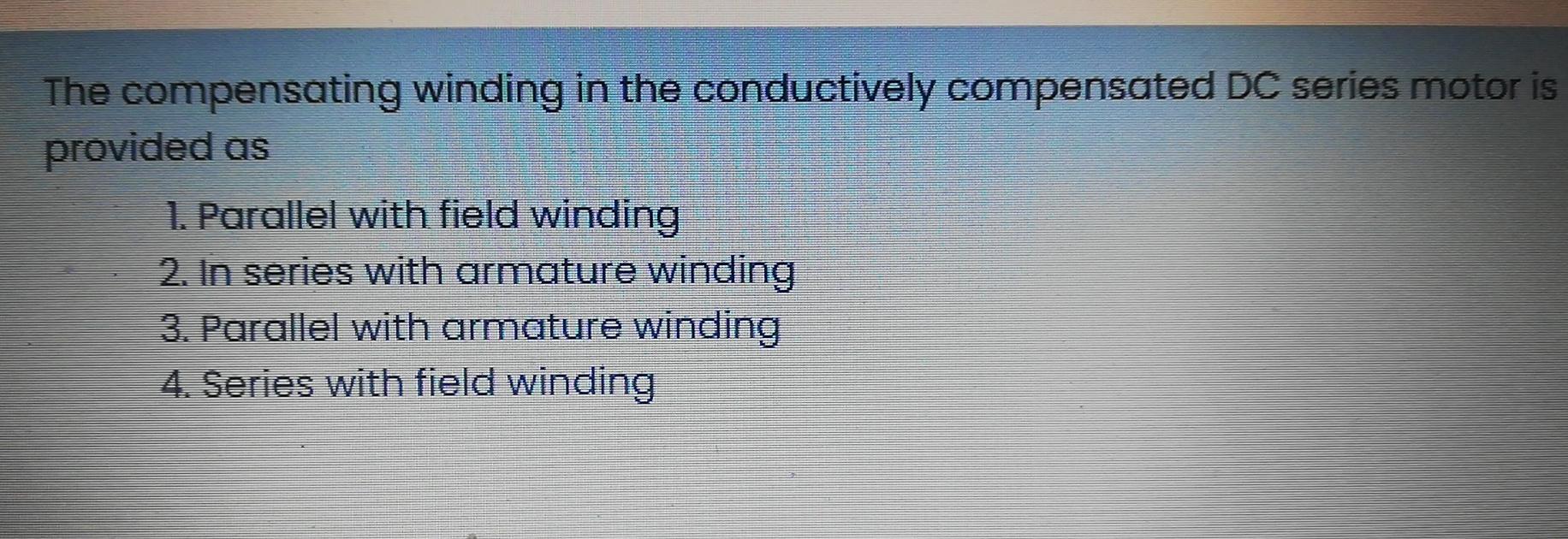 Solved The compensating winding in the conductively | Chegg.com