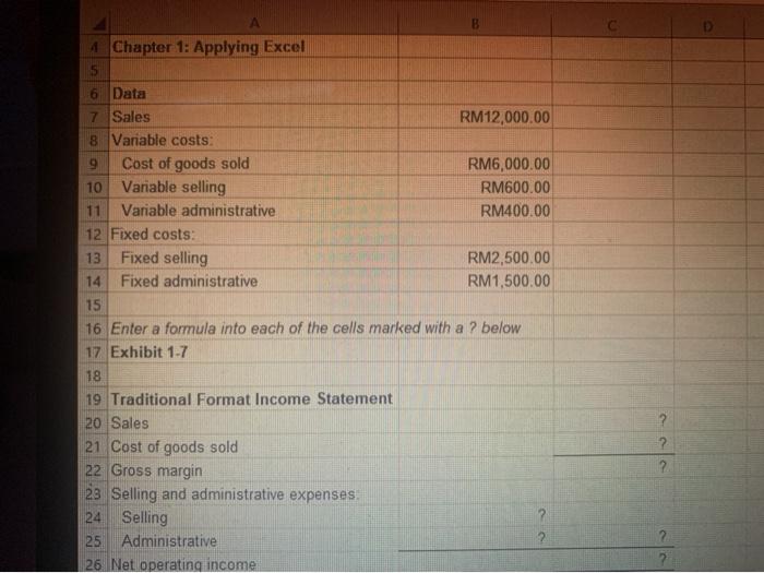 Solved B 4 Chapter 1: Applying Excel 5 6 Data 7 Sales | Chegg.com