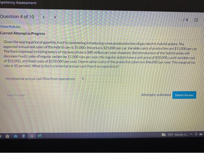 Solved petency Assessment Question 4 of 10 -/ 4 View | Chegg.com