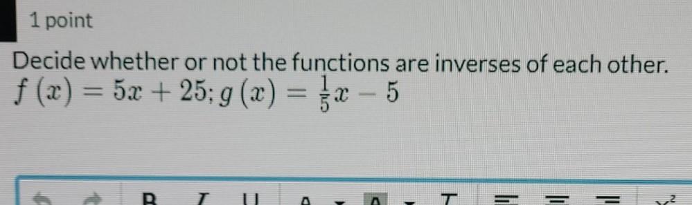 Solved Decide whether or not the functions are inverses of | Chegg.com