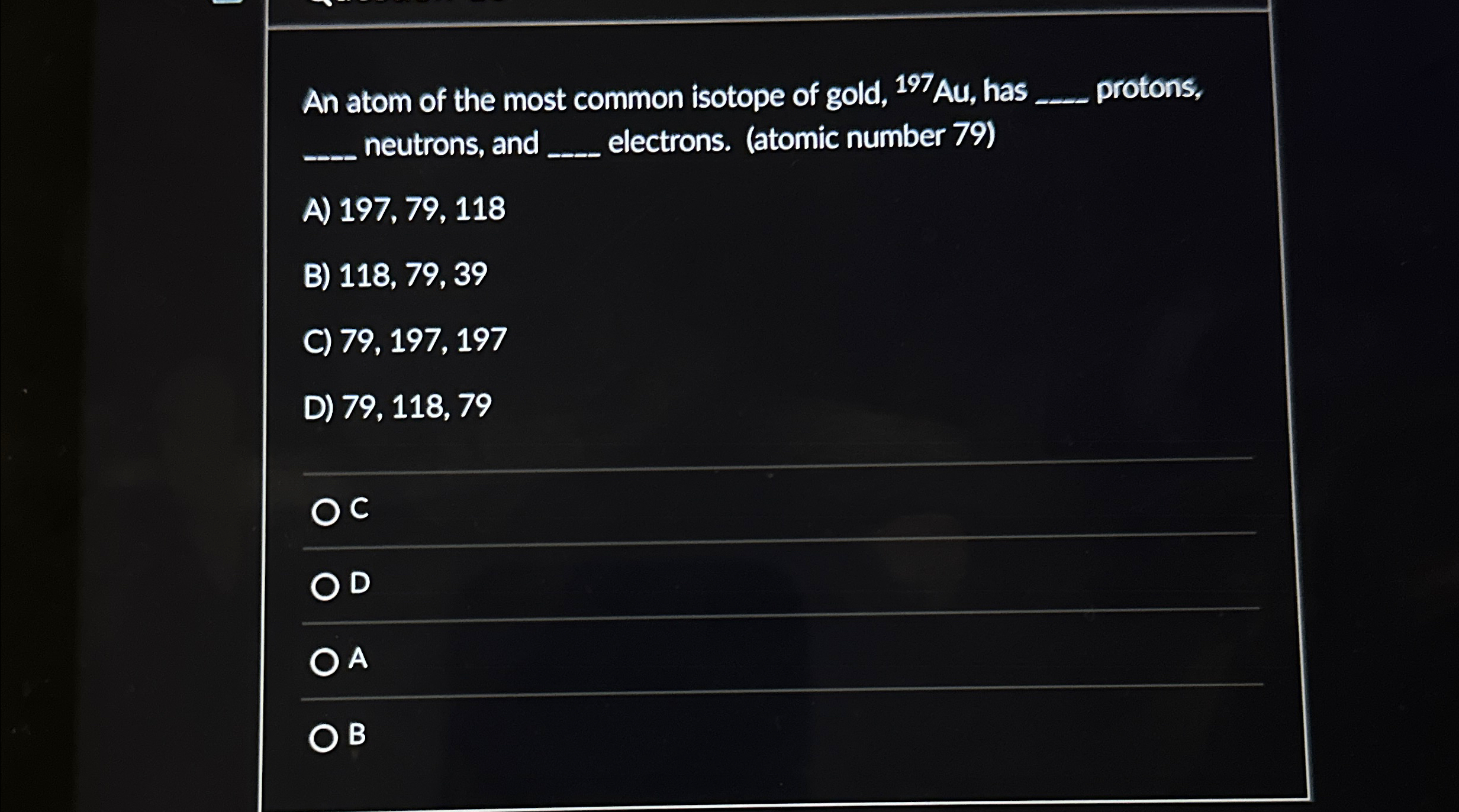 Solved An atom of the most common isotope of gold, ?197Au, | Chegg.com