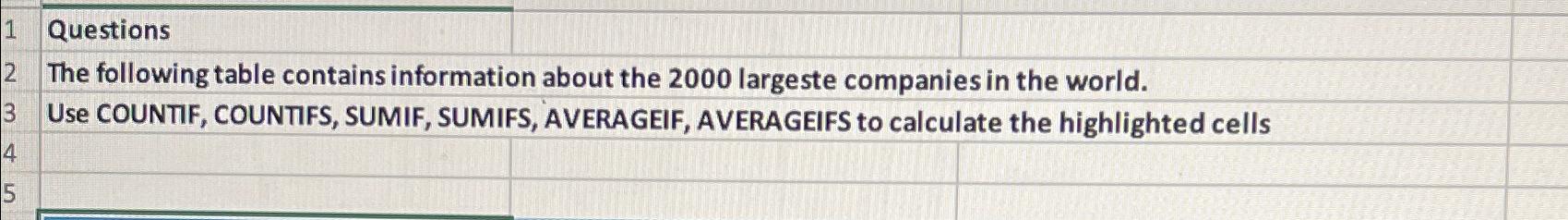 Solved QuestionsThe following table contains information | Chegg.com