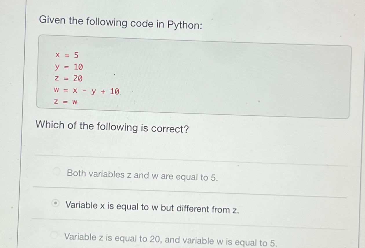 Solved Given the following code in | Chegg.com