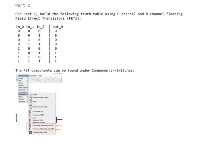 Solved Parto For Part C, build the following truth table | Chegg.com