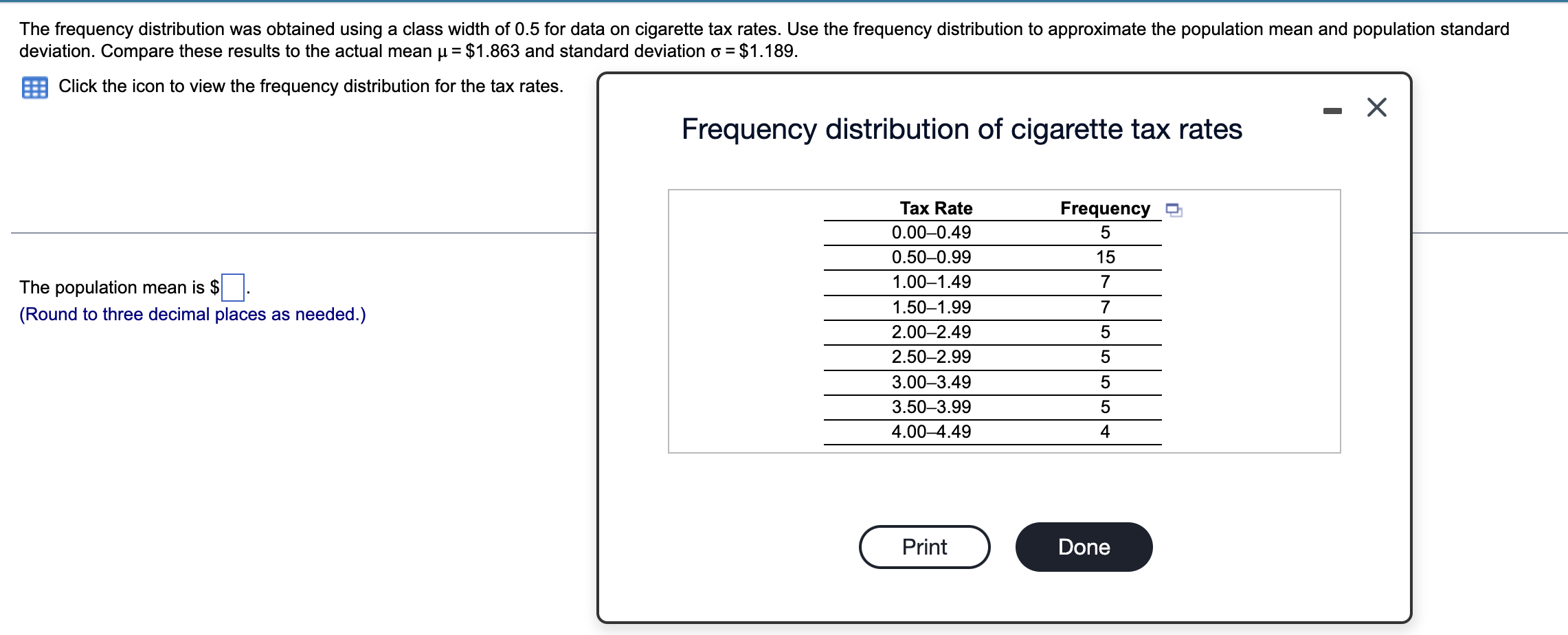 Solved deviation. Compare these results to the actual mean | Chegg.com