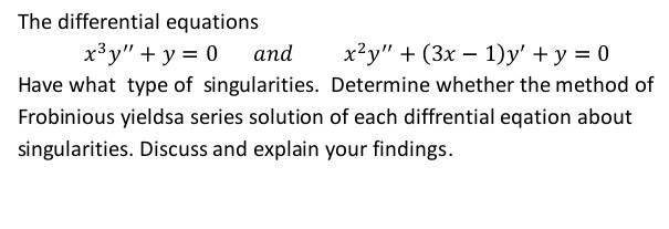Solved The Differential Equations 𝑥3𝑦′′ 𝑦 Have What