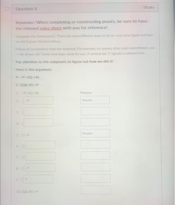 Reminder: When completing or constructing proofs, be | Chegg.com