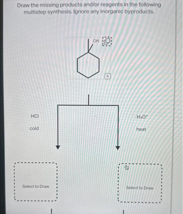 Solved Draw the missing products and/or reagents in the | Chegg.com
