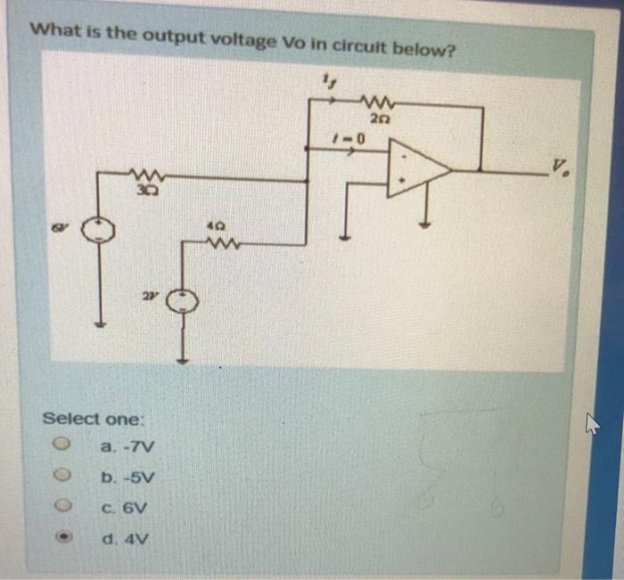Solved What is the output voltage Vo in circuit below? 15 w | Chegg.com