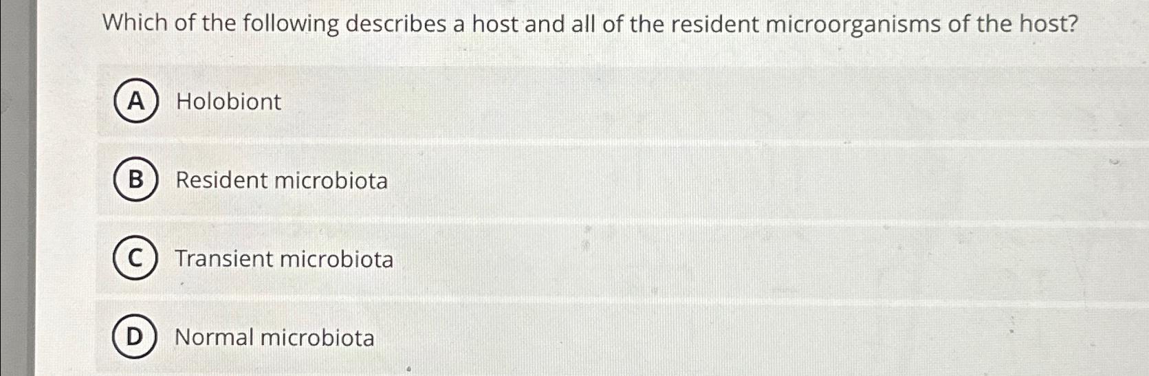 Solved Which of the following describes a host and all of | Chegg.com
