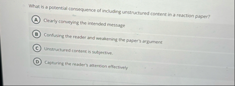 Solved What is a potential consequence of including | Chegg.com