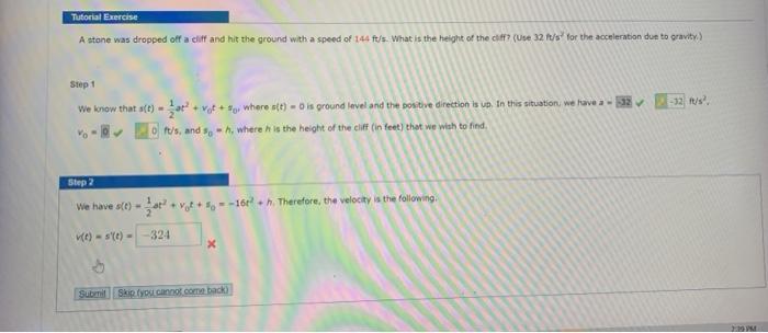 Solved A stone was dropped off a elif and hit the ground | Chegg.com