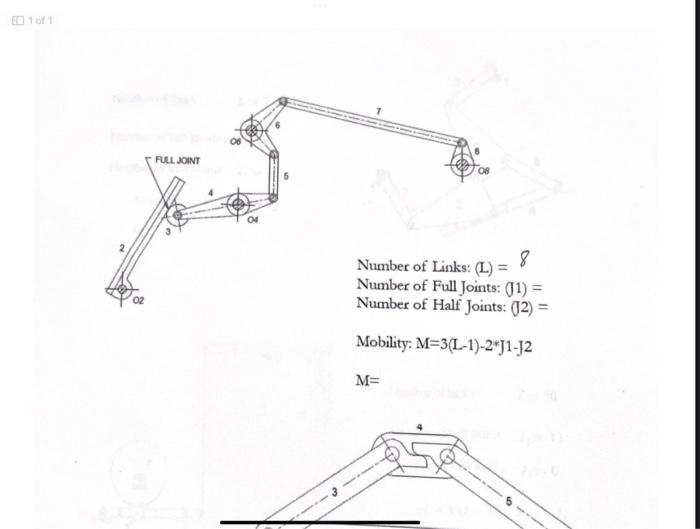 Solved Number of Links: (L)=8 Number of Full Joints: (J1) = | Chegg.com