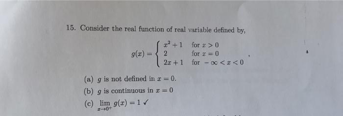 Solved 15. Consider the real function of real variable | Chegg.com
