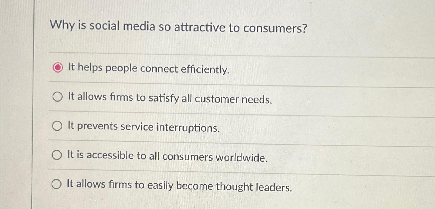 Solved Why is social media so attractive to consumers?It | Chegg.com