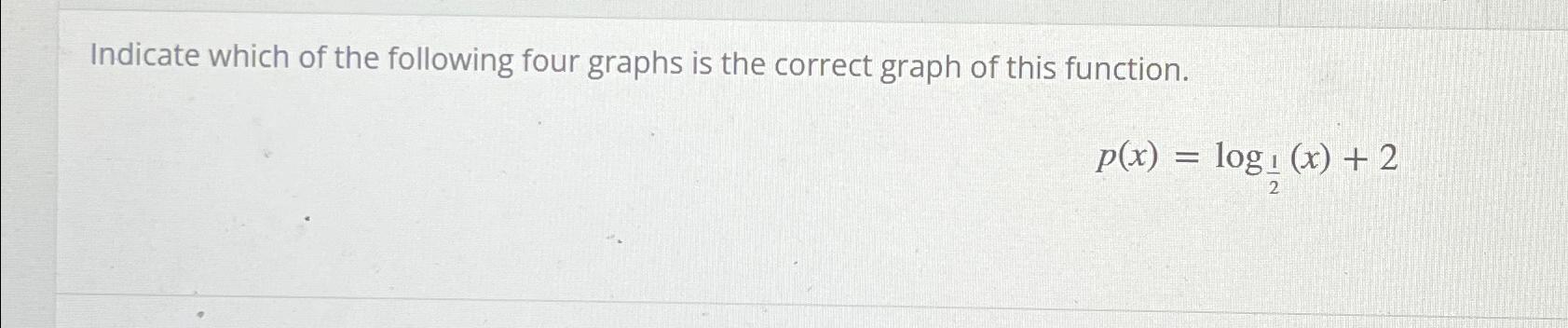 Solved Indicate which of the following four graphs is the | Chegg.com