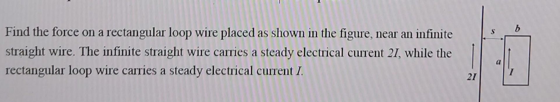 Solved b Find the force on a rectangular loop wire placed as | Chegg.com