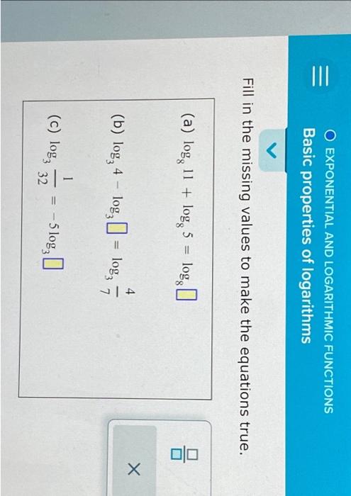 Solved Fill in the missing values to make the equations | Chegg.com