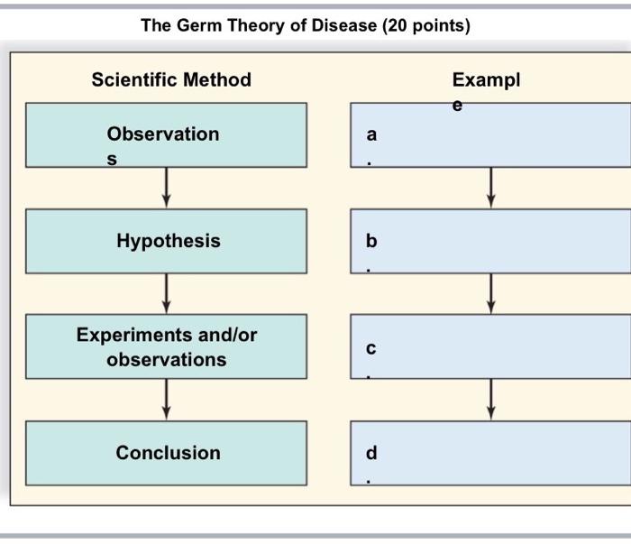 Solved The Germ Theory of Disease (20 points) Scientific | Chegg.com