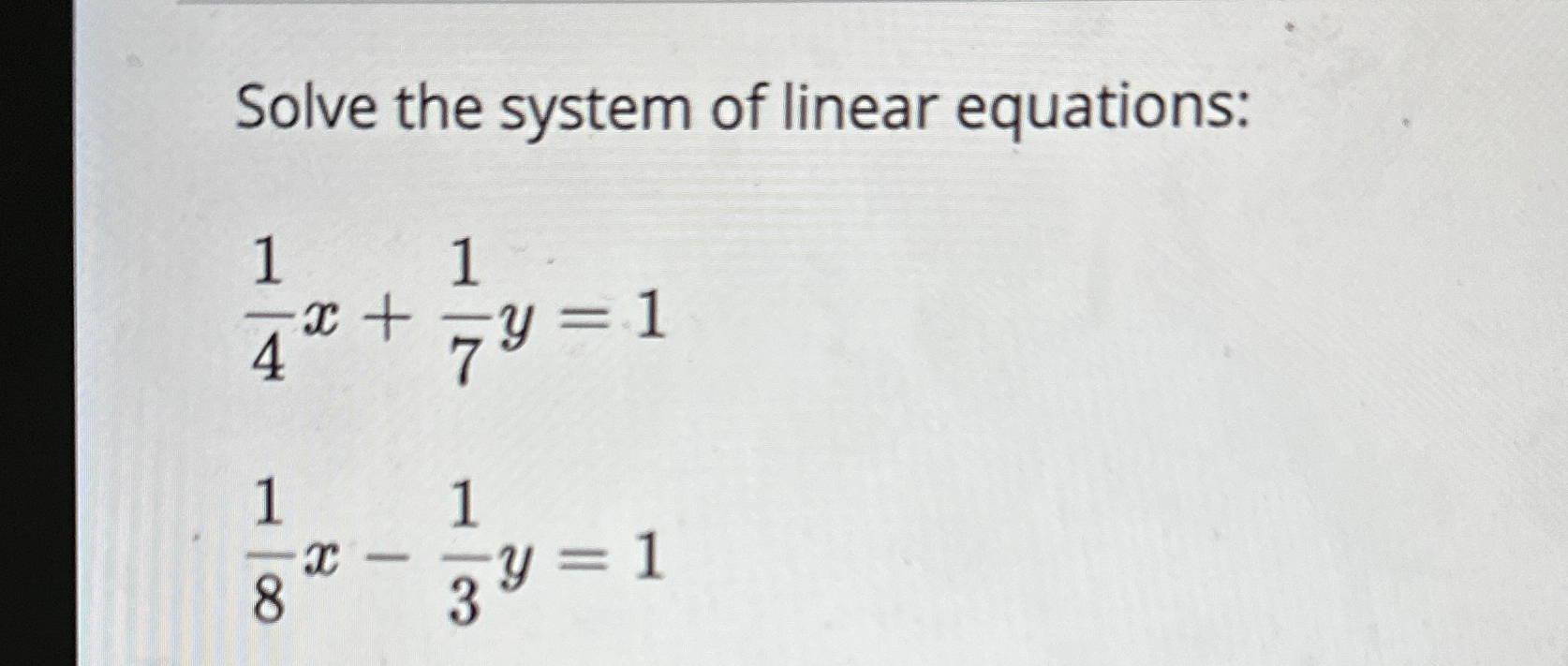 Solved Solve the system of linear | Chegg.com