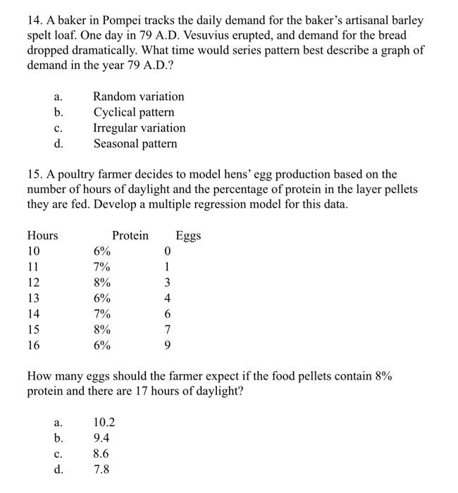 Solved 18 The Mean Absolute Deviation MAD For The Chegg