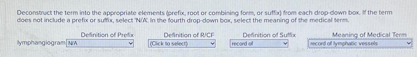 Solved Deconstruct the term into the appropriate elements | Chegg.com