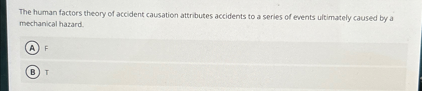 Solved The human factors theory of accident causation | Chegg.com