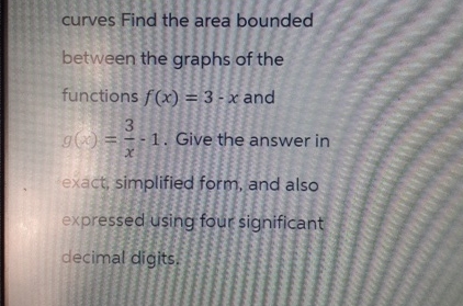 Solved curves Find the area bounded between the graphs of | Chegg.com