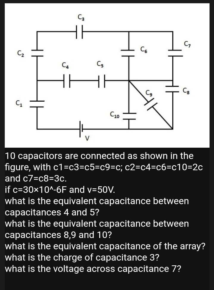 Solved CA Cg C C10 10 capacitors are connected as shown in | Chegg.com